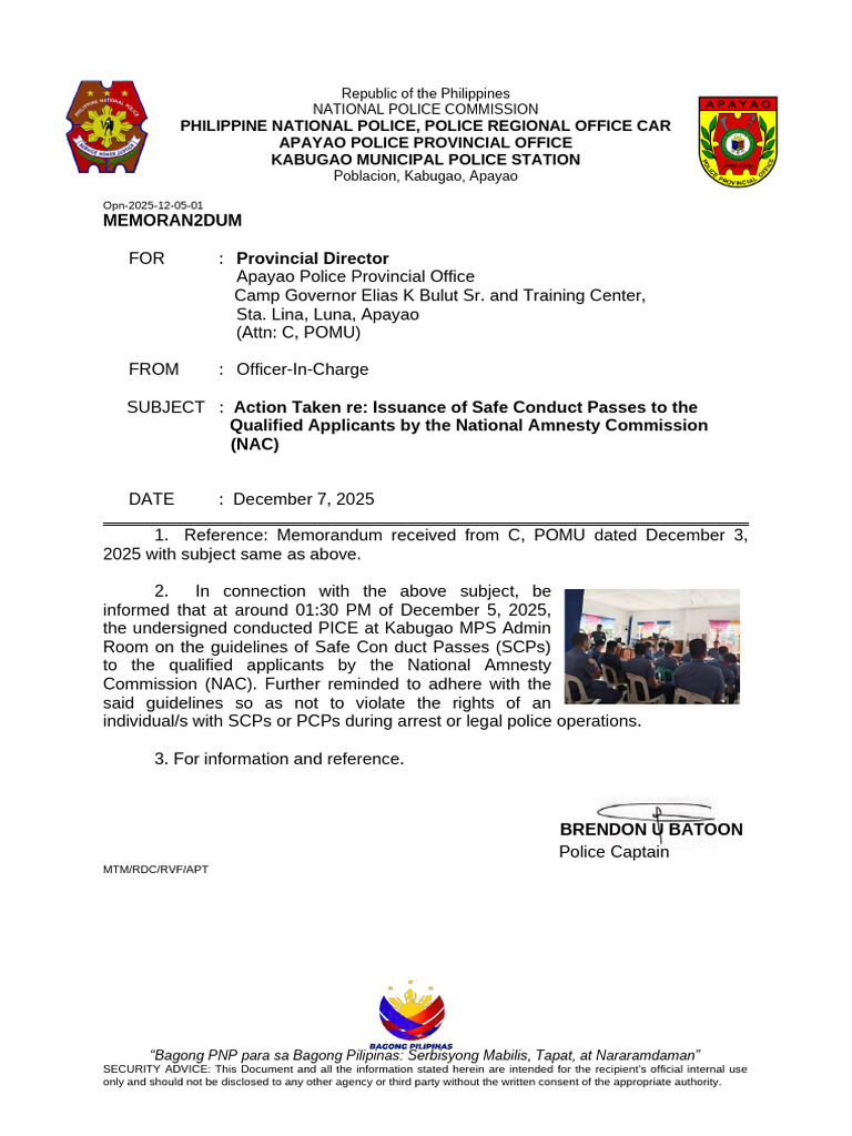 Dec. 7 Issuance of Safe Conduct Passes | PDF