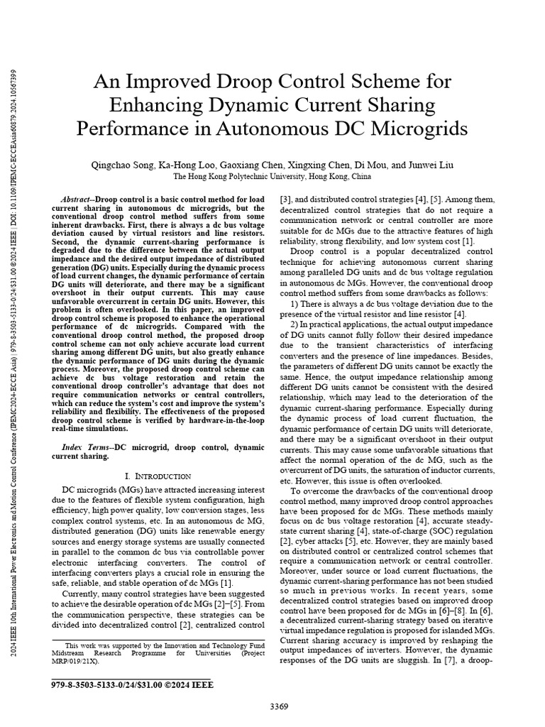 Droop Control Reasearch Paper | PDF | Distributed Generation ...