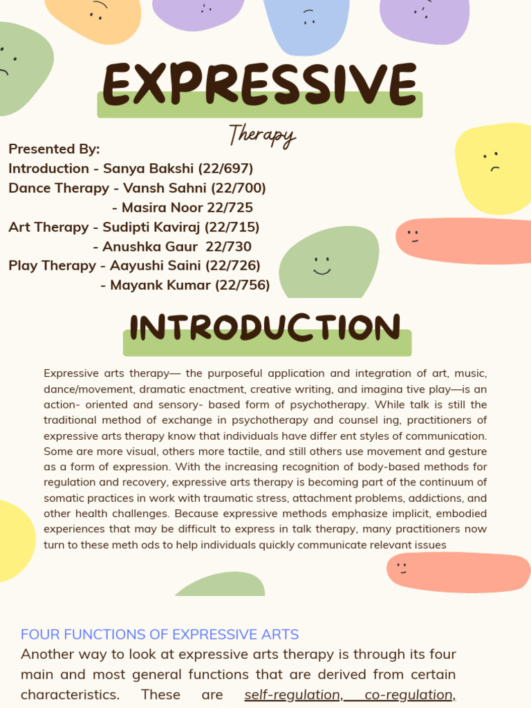 Expressive Arts Therapy Overview | PDF | Play Therapy | Psychotherapy