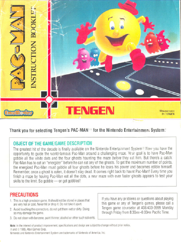 Pac-Man (Tengen) - Manual | PDF