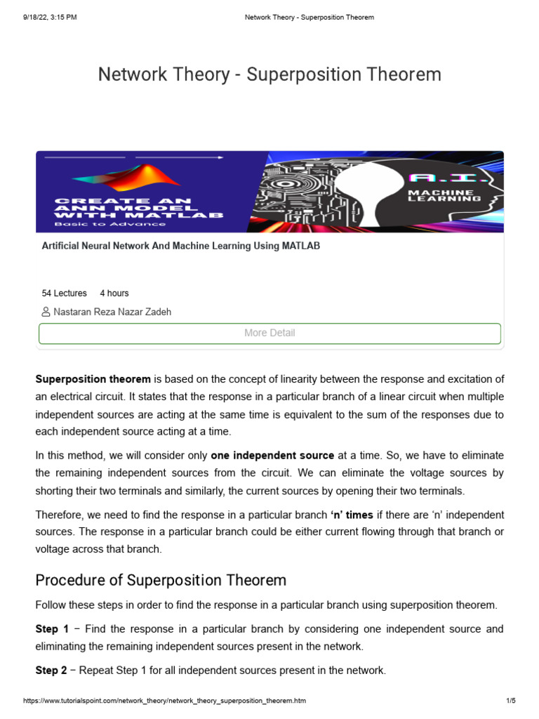 3a Superposition Theorem | PDF | Resistor | Electrical Network
