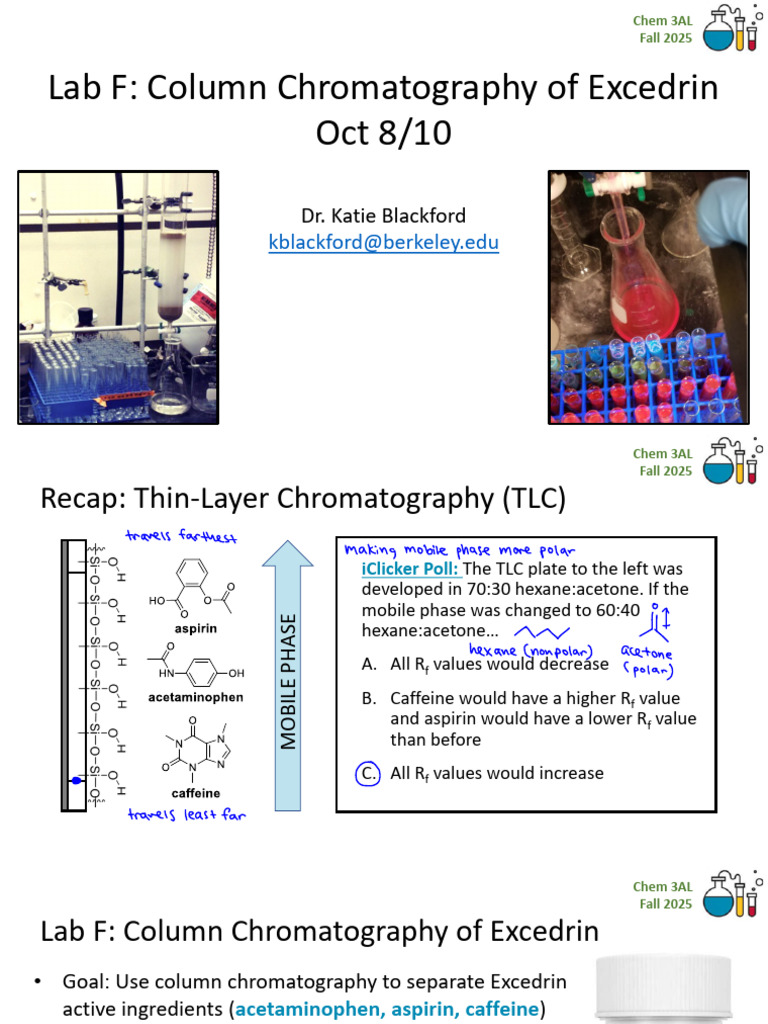 Lab F Lecture - annotated | PDF | Thin Layer Chromatography | Analytical Chemistry
