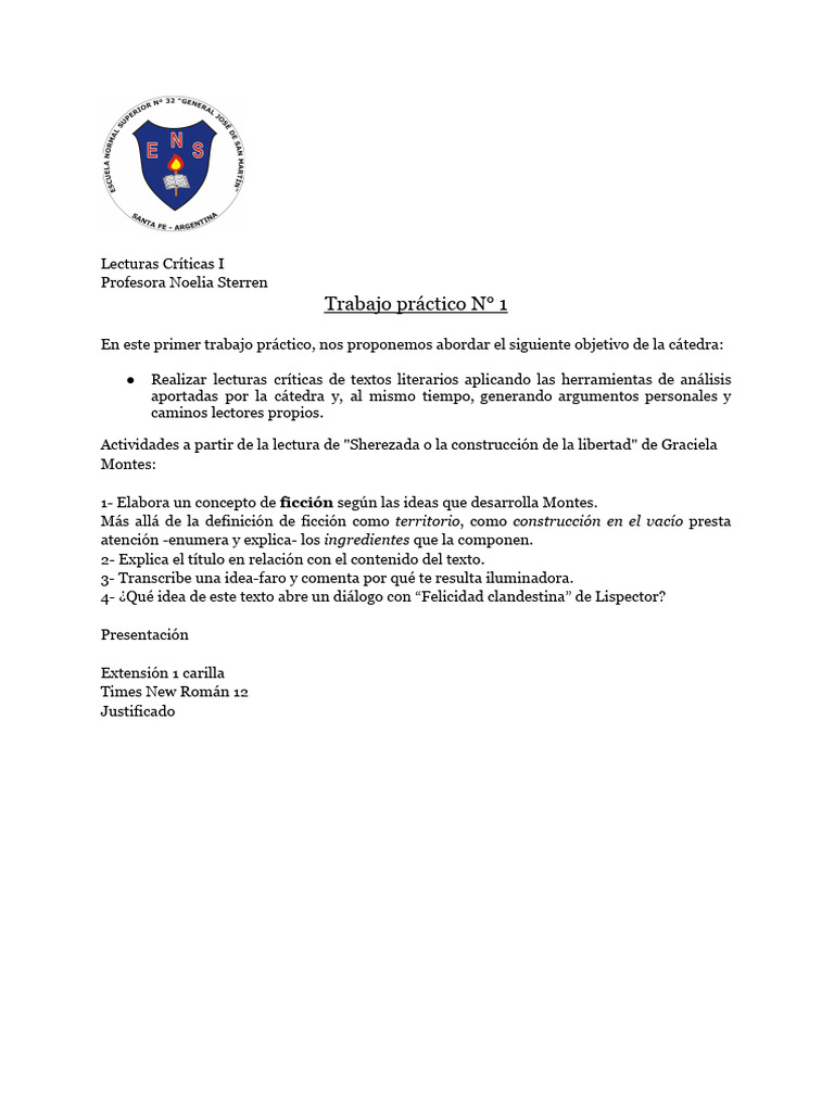 TP1 Sherezada o La Construcción de La Libertad | PDF