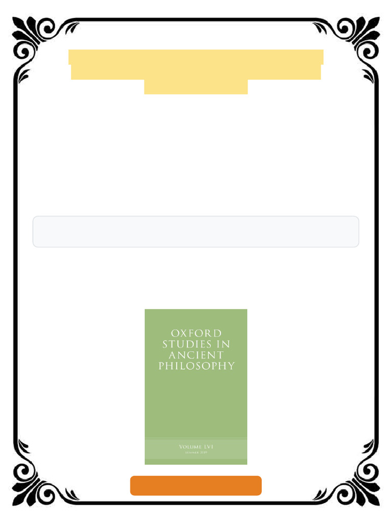 Oxford Studies in Ancient Philosophy, Volume LVI Caston Ebook High ...