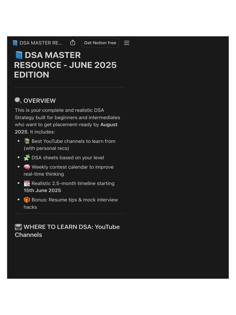 Dsa Master Resource - June 2025 Edition | PDF | Learning | Cognition