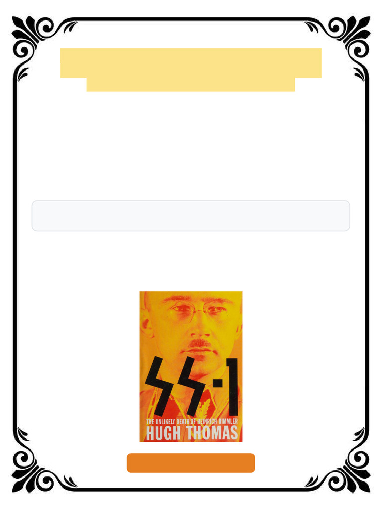 SS1 The unlikely death of Heinrich Himmler First Edition Hugh Thomas ...