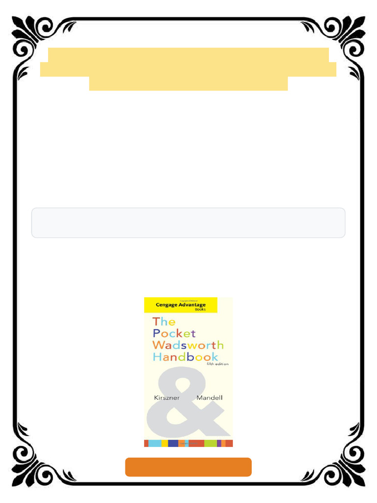 Cengage Advantage Books The Pocket Wadsworth Handbook 5th Edition ...