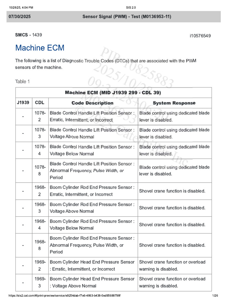 Sensor Signal Test 307.5 | PDF