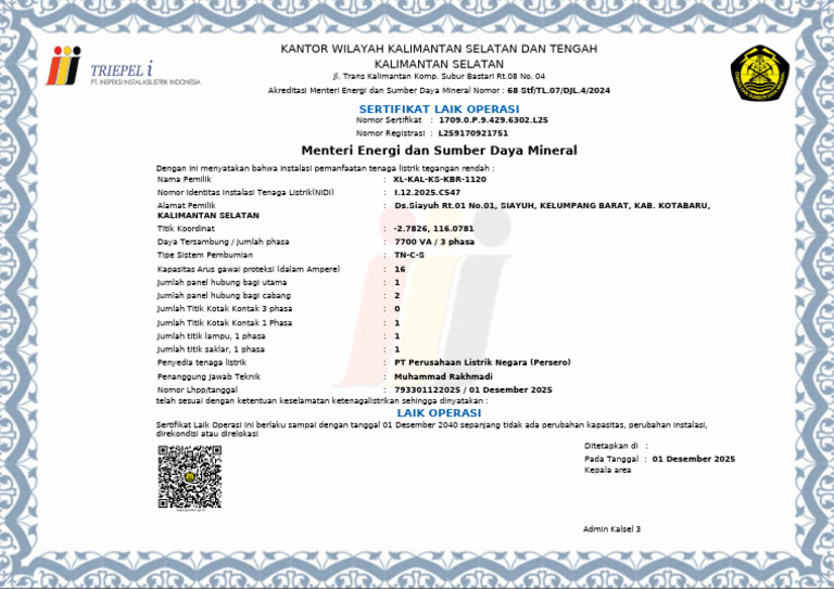 Sertifikasi-SLO-XL-KAL-KS-KBR-1120 (1) | PDF