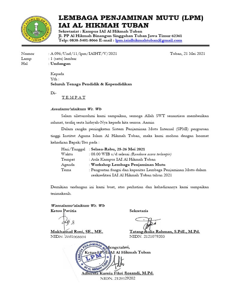 Undangan Lpm. | PDF