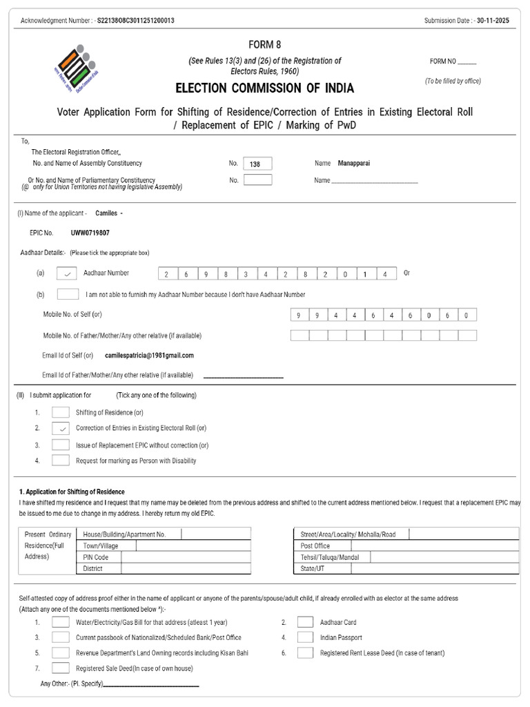 S22 Form 138 S22138O8C3011251200013 Form8S221 | PDF