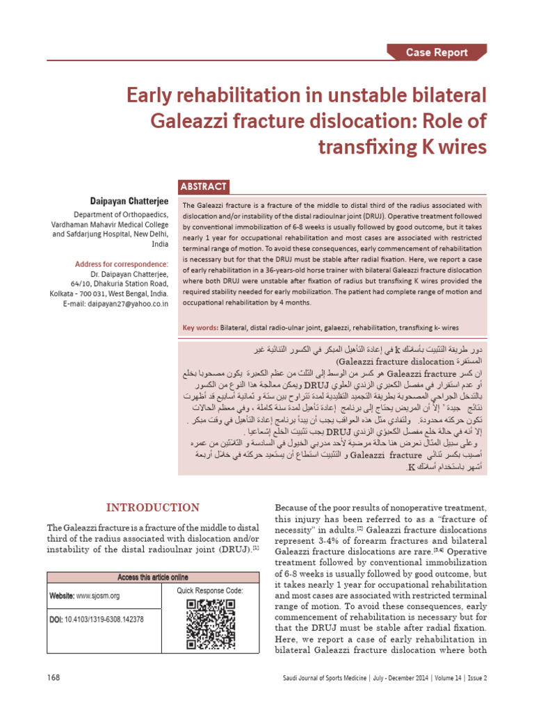 Early Rehabilitation in Unstable Bilateral.22 | PDF | Anatomical Terms ...