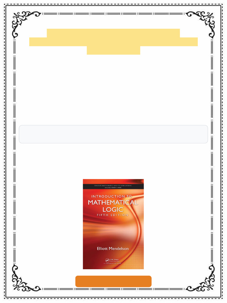 Introduction to mathematical logic Fifth Edition Mendelson ebook legacy ...