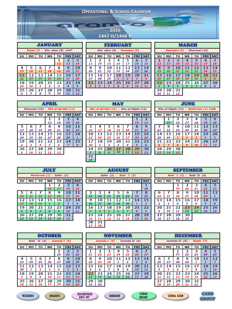2026-Operational & School Calendar | PDF | Shia Islam | Islamic Branches