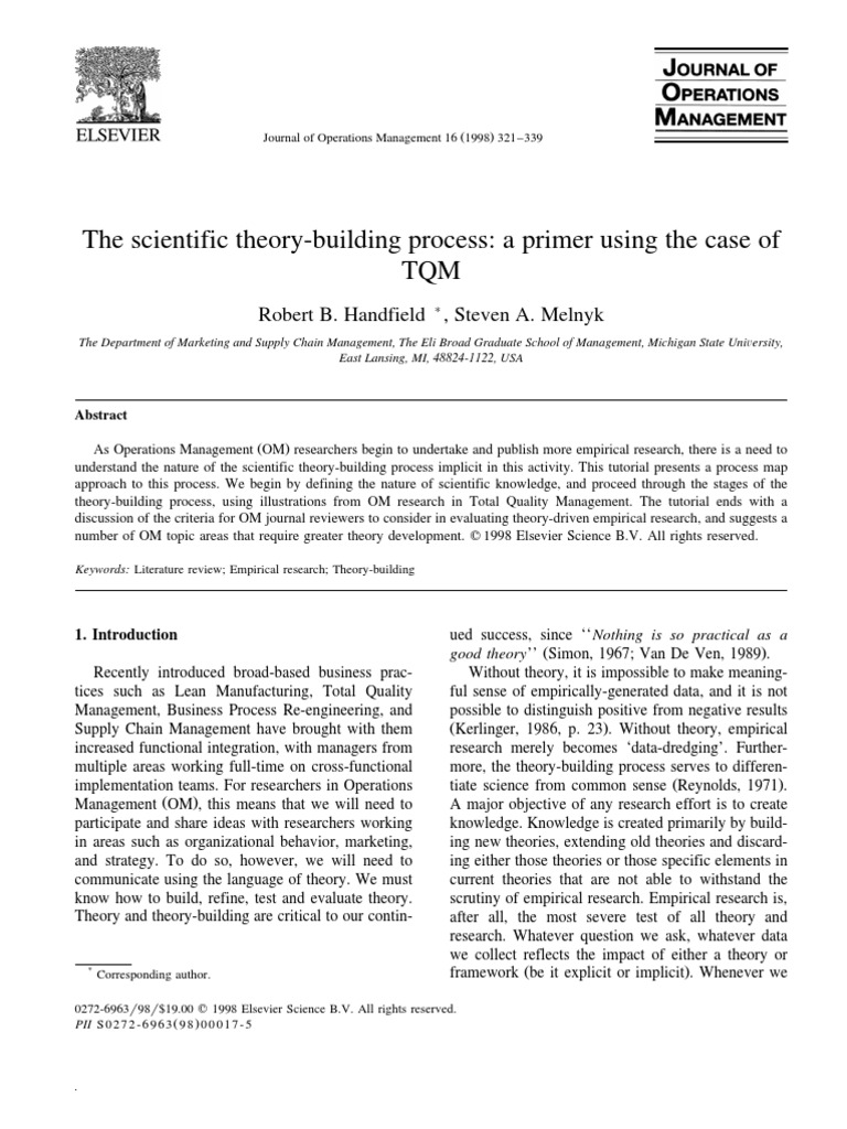 Scientific Theory-Building in OM | PDF | Hypothesis | Scientific Method