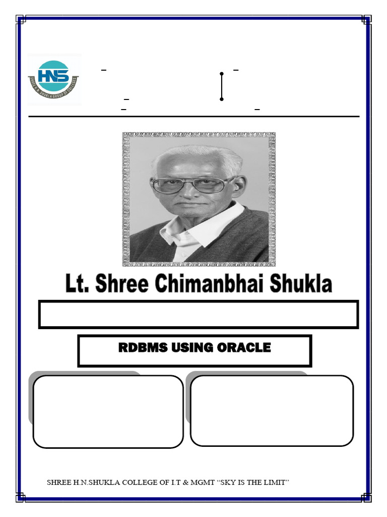 Rdbms Using Oracle (B.c.a & B.SC - It) Sem-3 As Per Nep | PDF | Sql ...