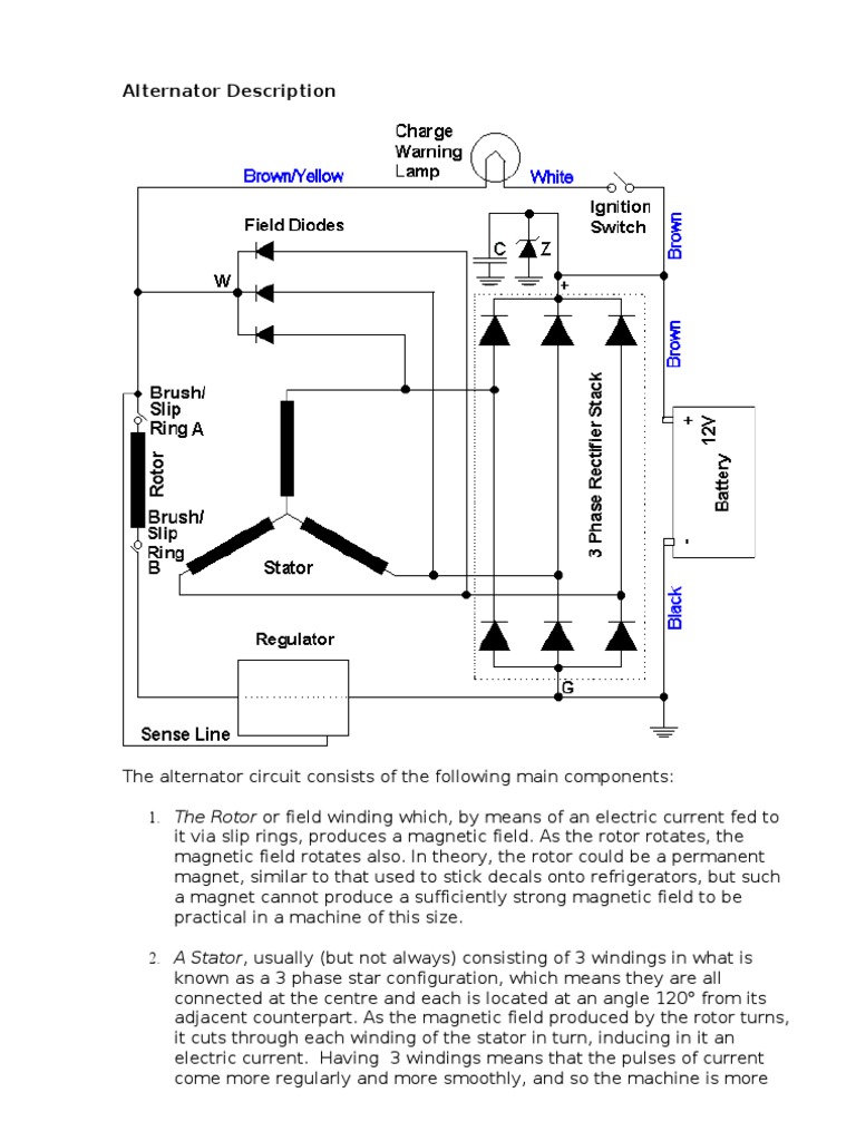Alternator Description And Service Pdf Diode Rectifier