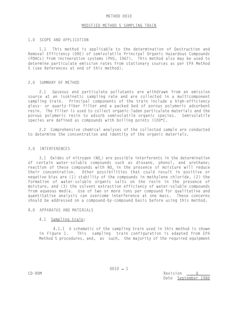 EPA Method 0010 | PDF | Pressure Measurement | Calibration