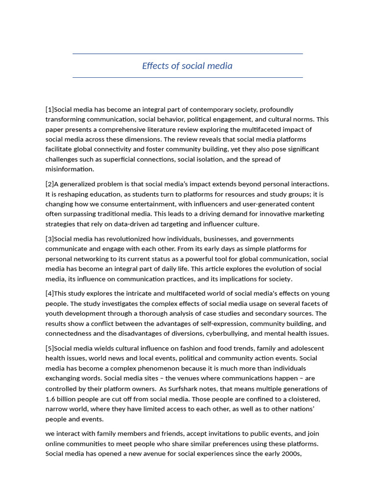 Effects of Internet (AutoRecovered) | PDF | Social Media | Popular Culture & Media Studies