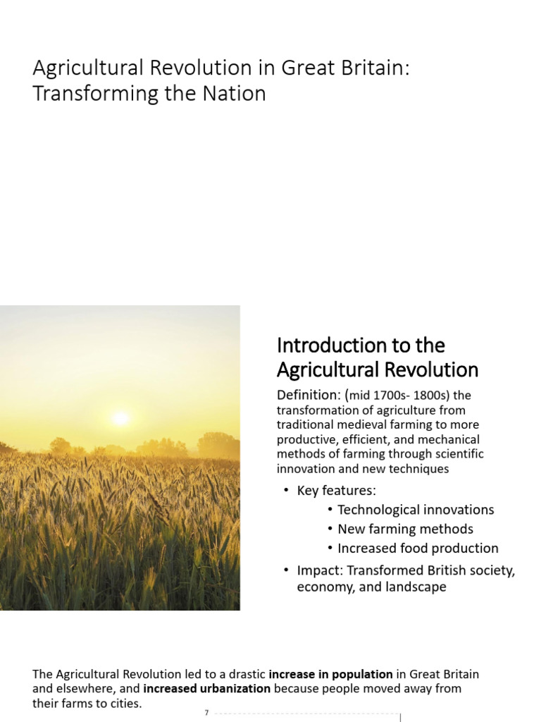 Agricultural Revolution in Great Britain Transforming The Nation | PDF ...