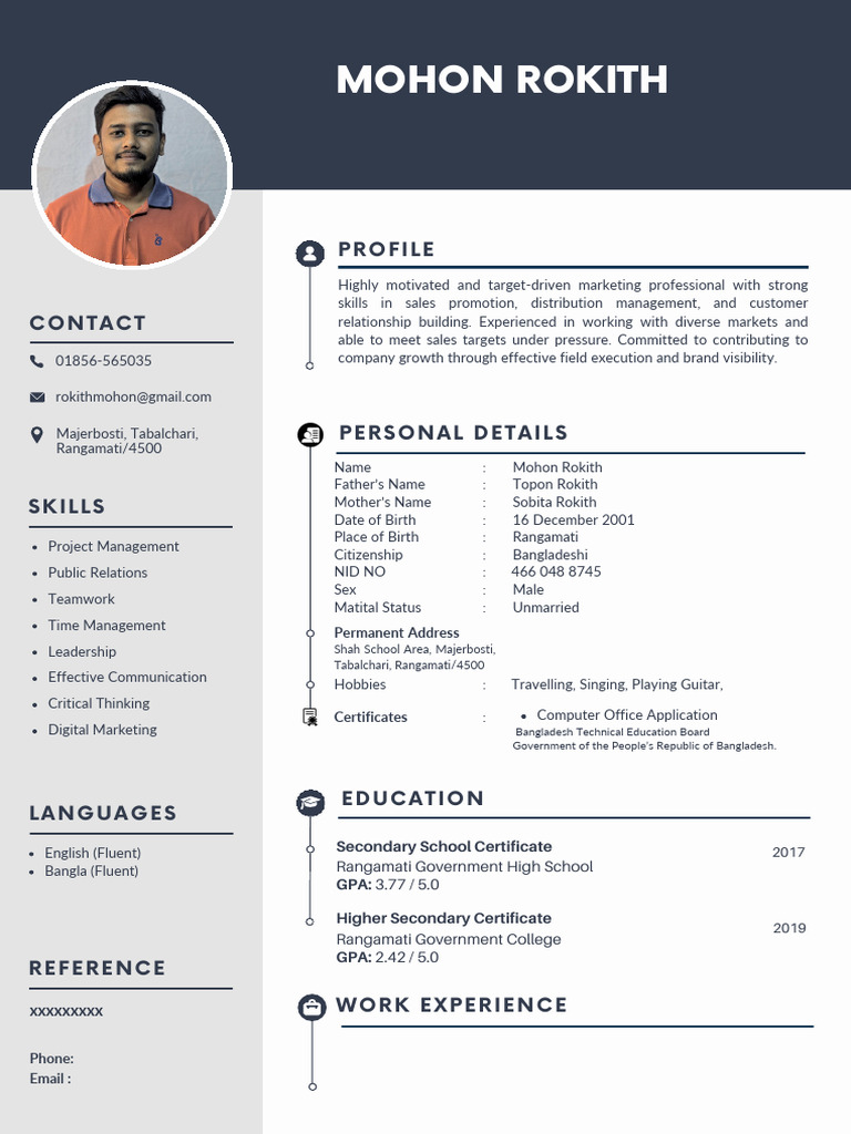 Blue and Gray Simple Professional CV Resume | PDF