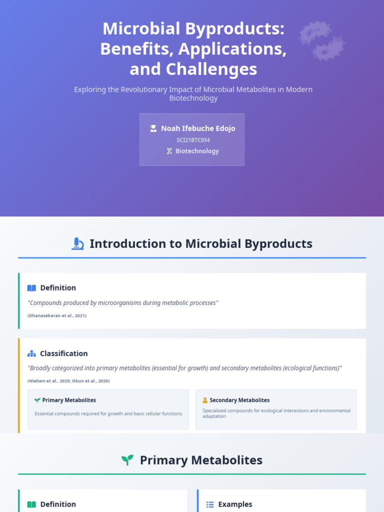 Microbial Byproducts: Benefits & Challenges | PDF | Fermentation ...