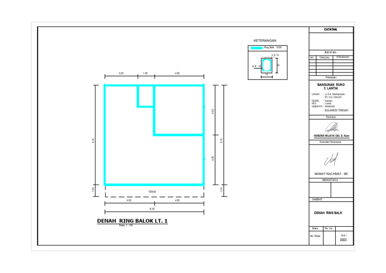 Denah Ring Balk Ruko 2 Lantai Luwuk | PDF