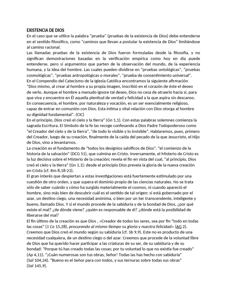 Pruebas Filosóficas de la Existencia de Dios | PDF | Immanuel Kant | Dios