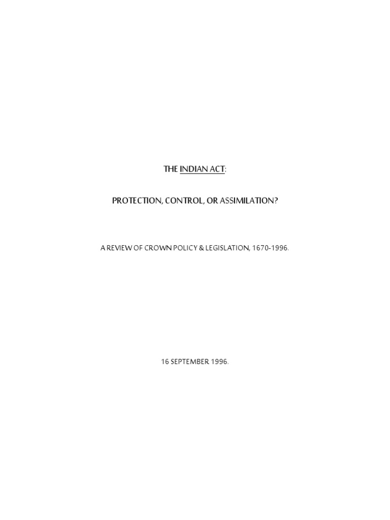 History of Indian Act | PDF | First Nations | Fiduciary