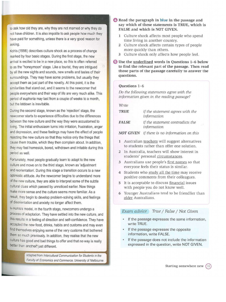 Hk Reading Unit 1 Table Completion | PDF