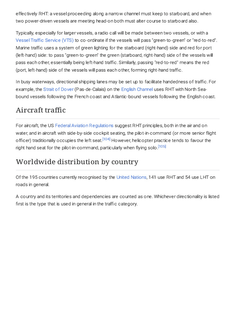 Left - and Right-Hand Traffic - Wikipedia | PDF | Provinces And ...
