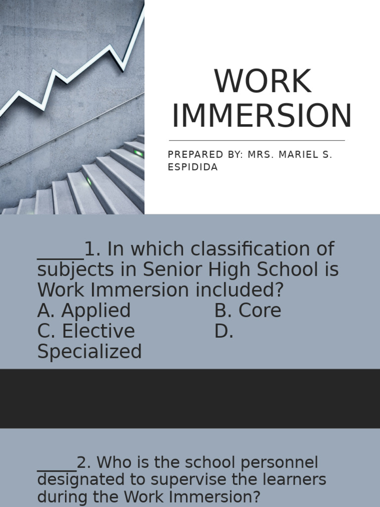 Work Immersion Guidelines for SHS | PDF | Partnership | Learning