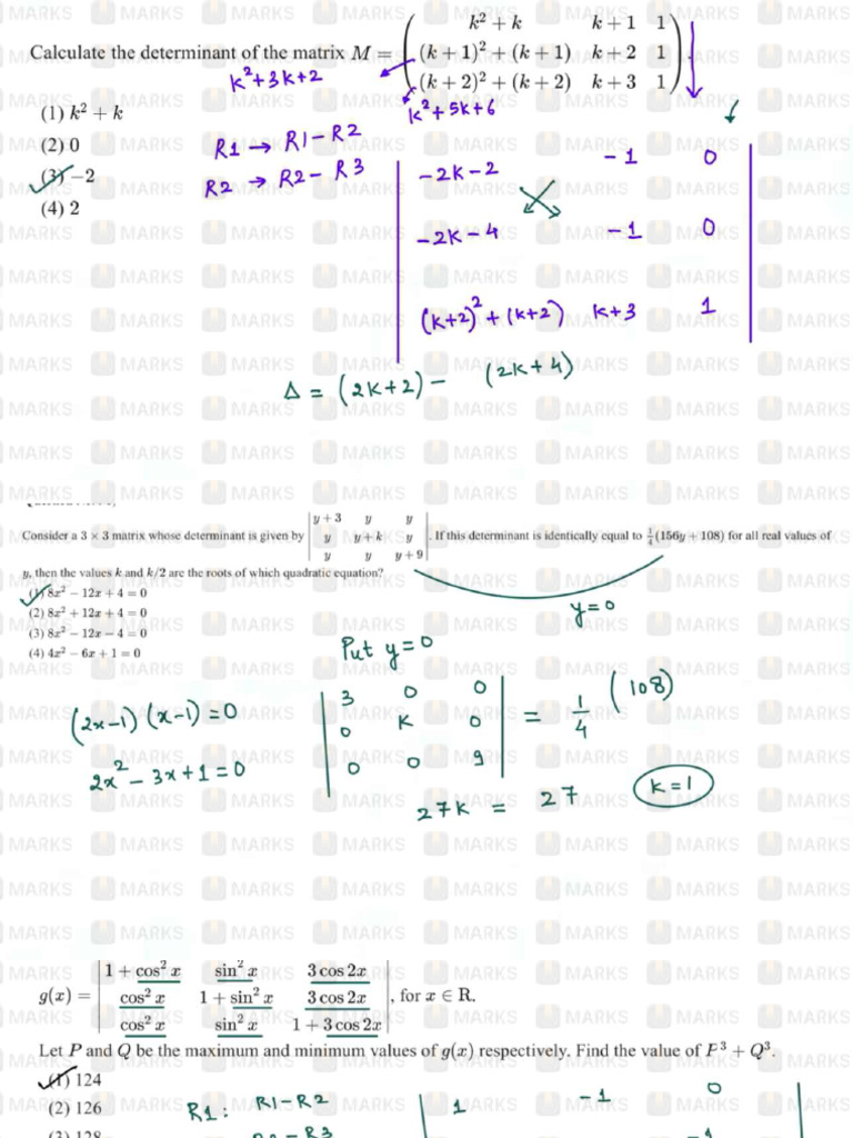 Matrices and Determinants 2 | PDF