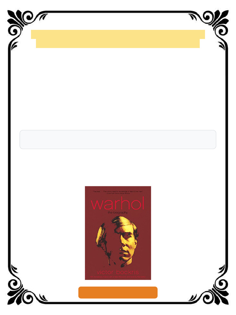 Warhol The Biography 2nd Edition Victor Bockris Ebook Digital Print ...