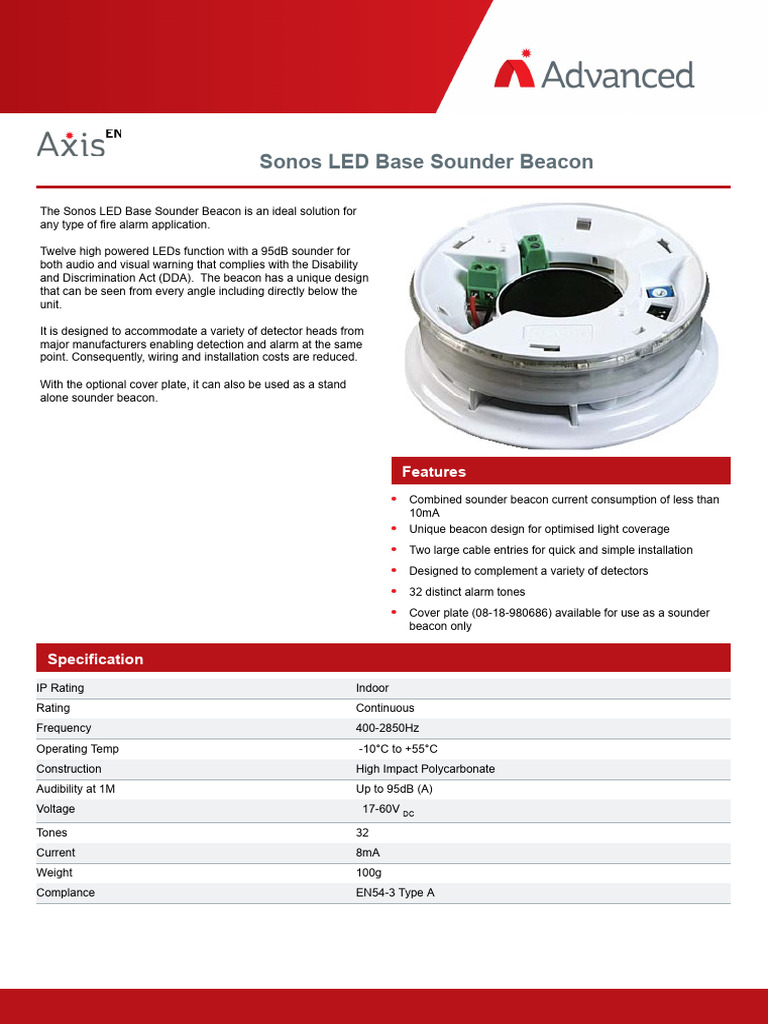 Sonos LED Base Sounder Beacon Overview | PDF | Detector (Radio ...