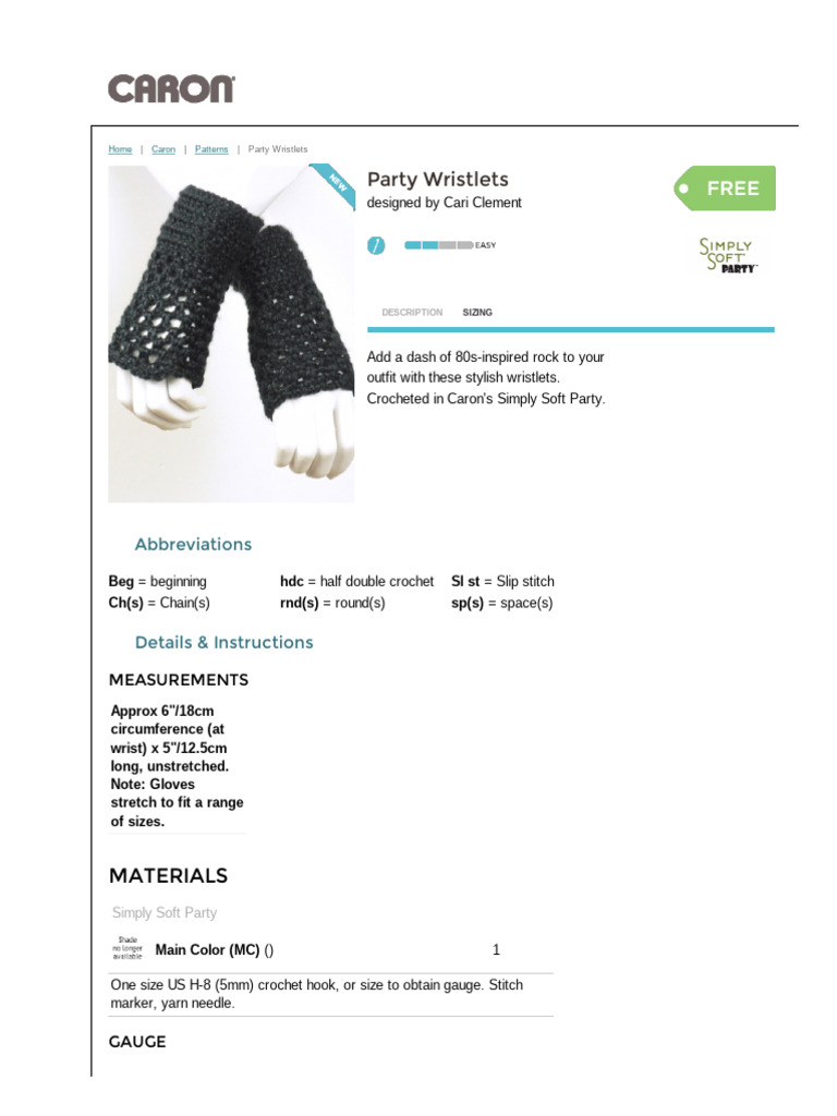 Party Wristlets in Caron Downloadable PDF 2 | PDF