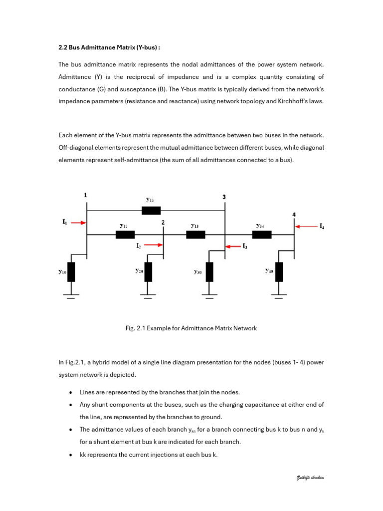 Understanding the Bus Admittance Matrix | PDF | Electrical Impedance ...