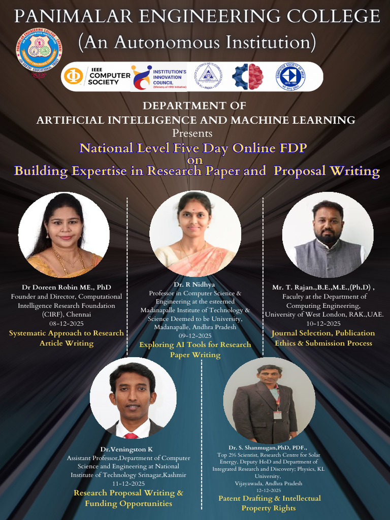 National Level 5-Day Online FDP On "Building Expertise in Research ...