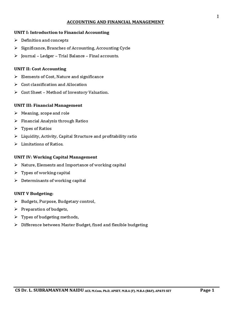 Accounting and Financial Management Guide | PDF | Debits And Credits ...