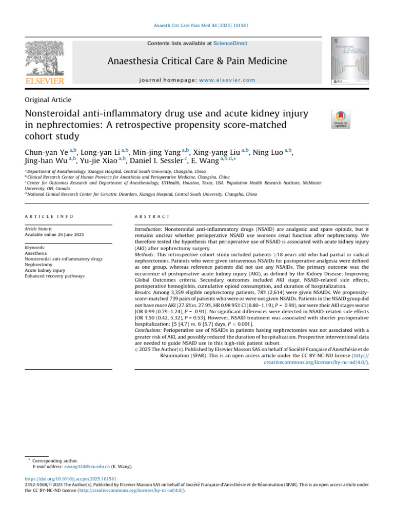 Non Steroidal Acute Kidney Injury | PDF | Chronic Kidney Disease ...