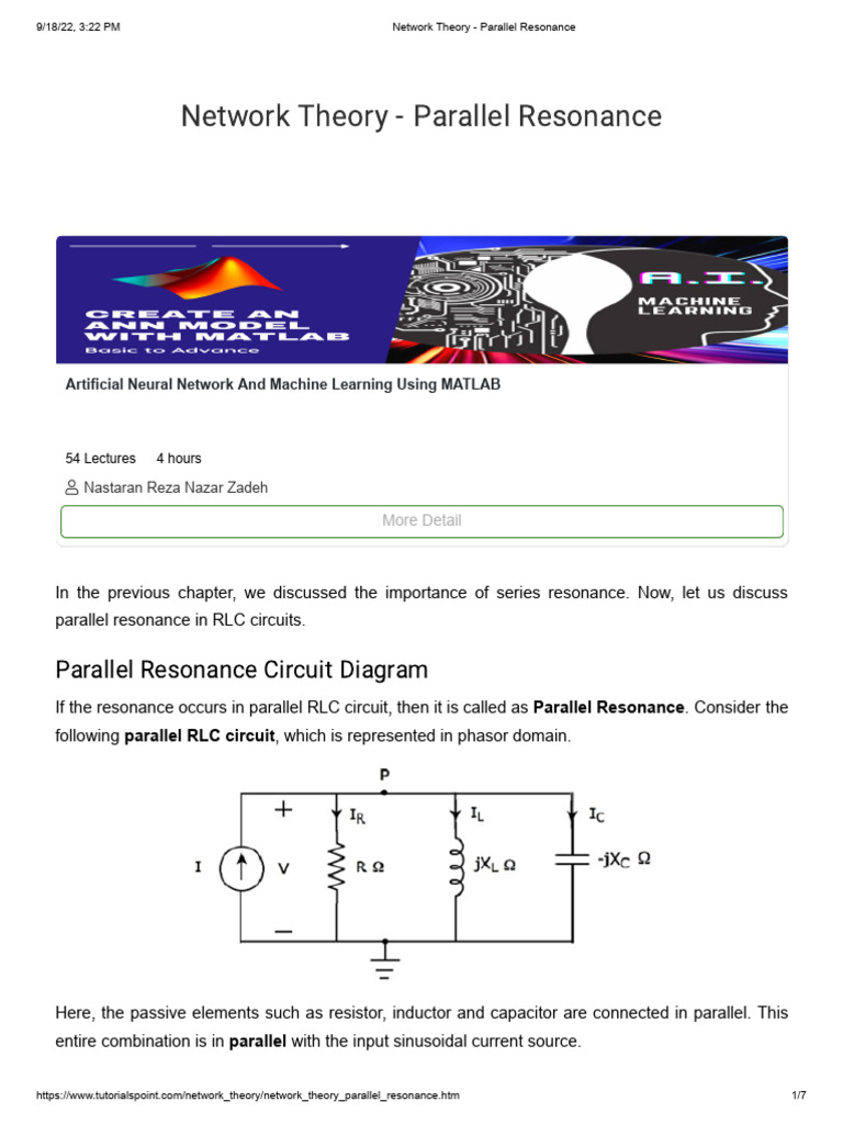 6d Parallel Resonance | PDF | Resonance | Electrical Network