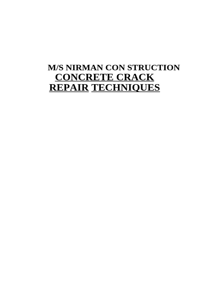 Concrete Crack Repair Techniques | PDF | Concrete | Fracture