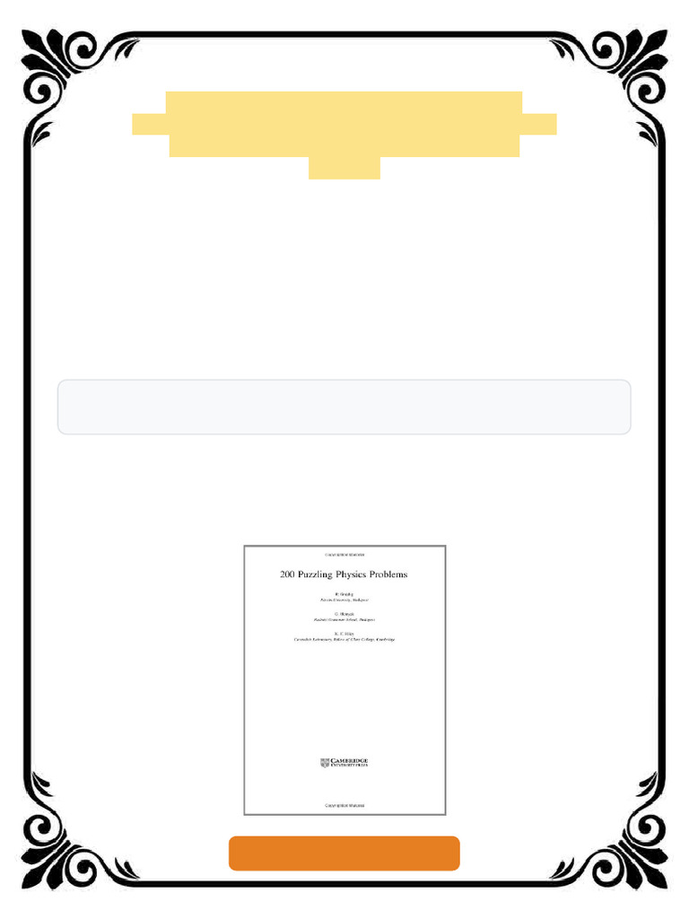 200 Puzzling Physics Problems With Hints and Solutions 1st Edition ...