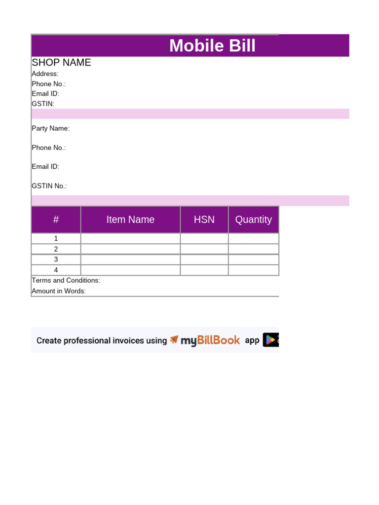 Mobile Bill Simple | PDF