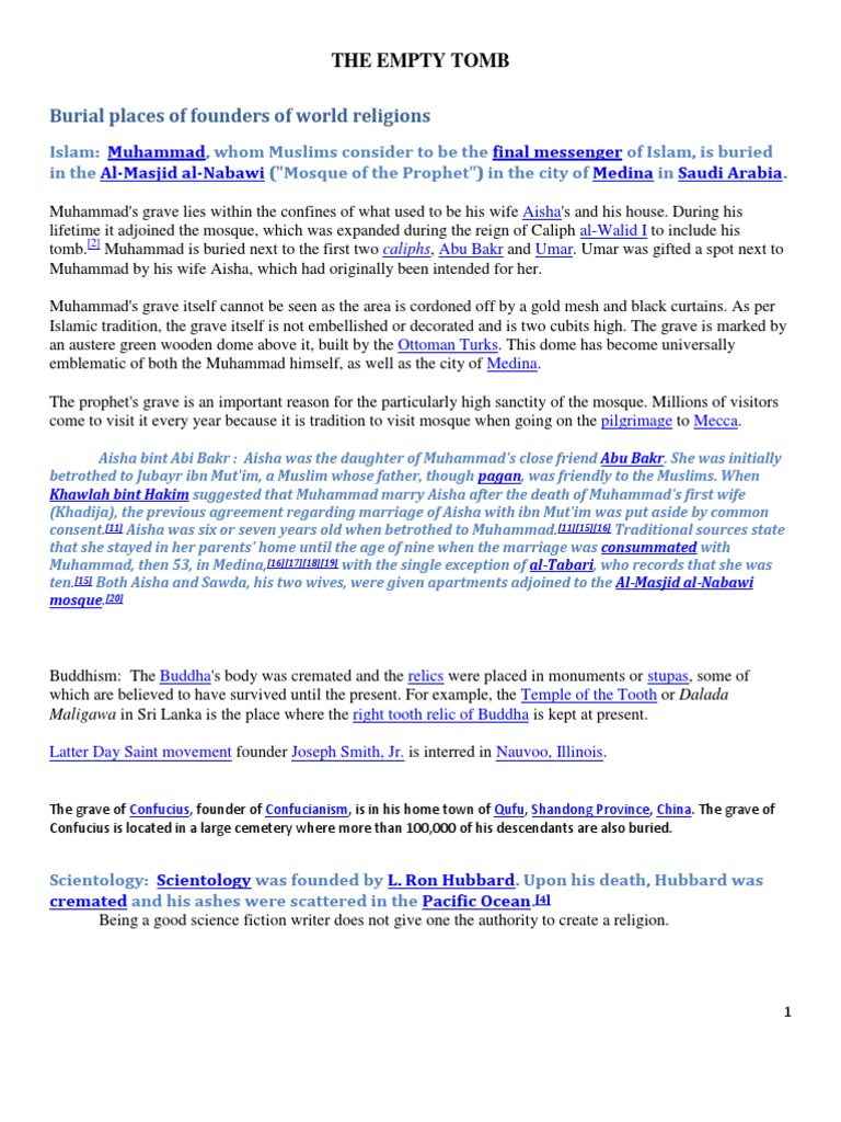 The EMPTY TOMB Sermon and Outline by Charles A. Yawn | PDF | Muhammad ...