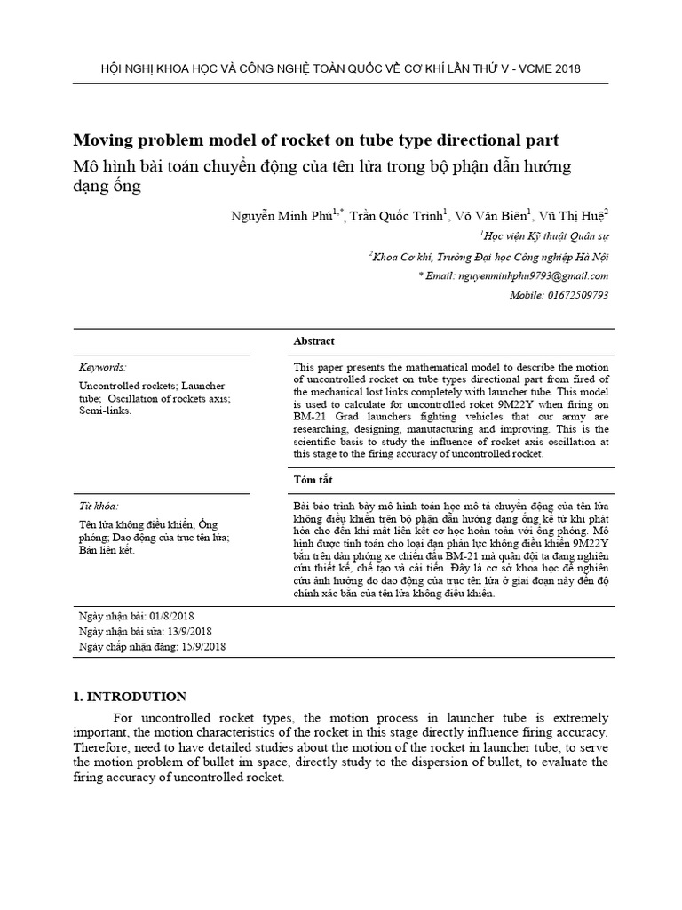 Moving Problem Model of Rocket On Tube T 2 | PDF | Force | Rocket