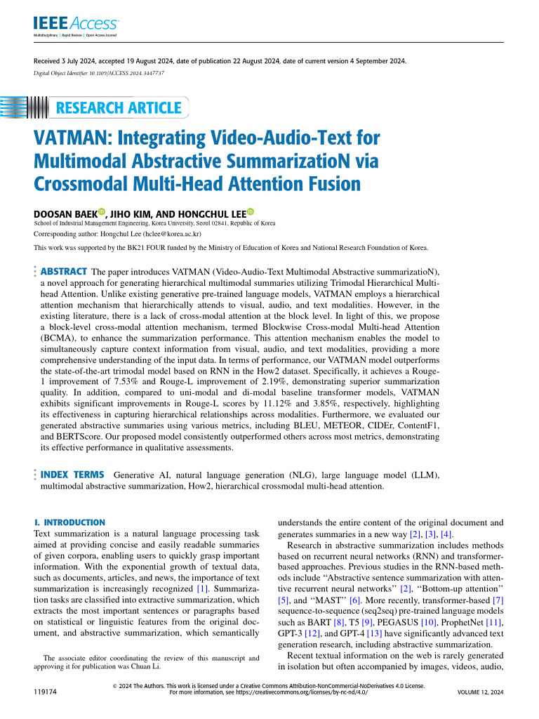 VATMAN Integrating Video-Audio-Text For Multimodal Abstractive ...
