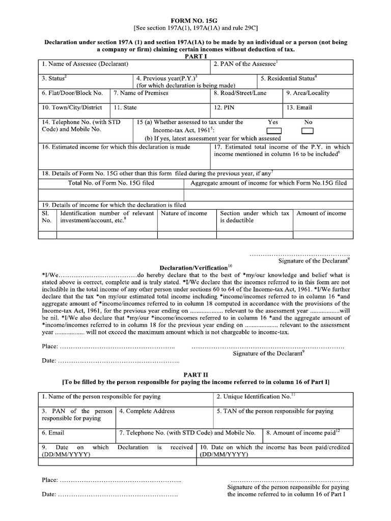 15g Form | PDF