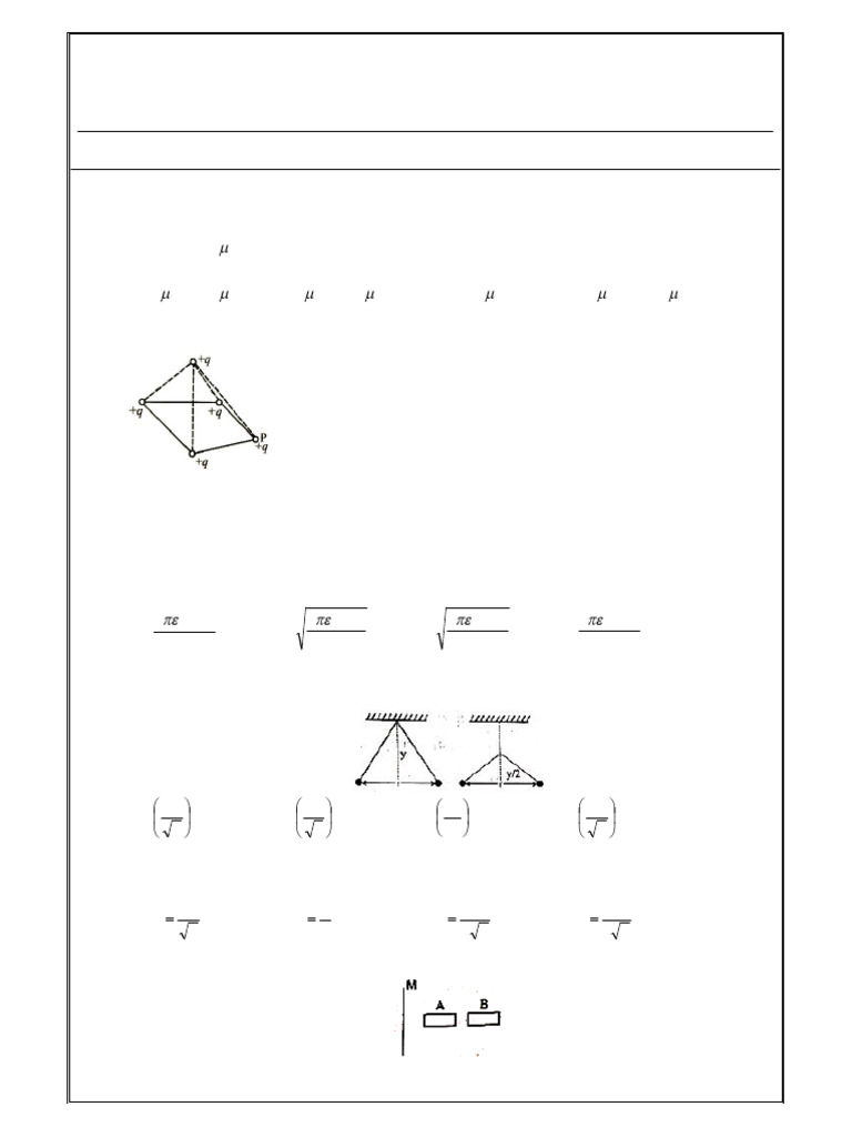 JEE Physics: Electric Charge & Fields Test | PDF | Electric Field | Force