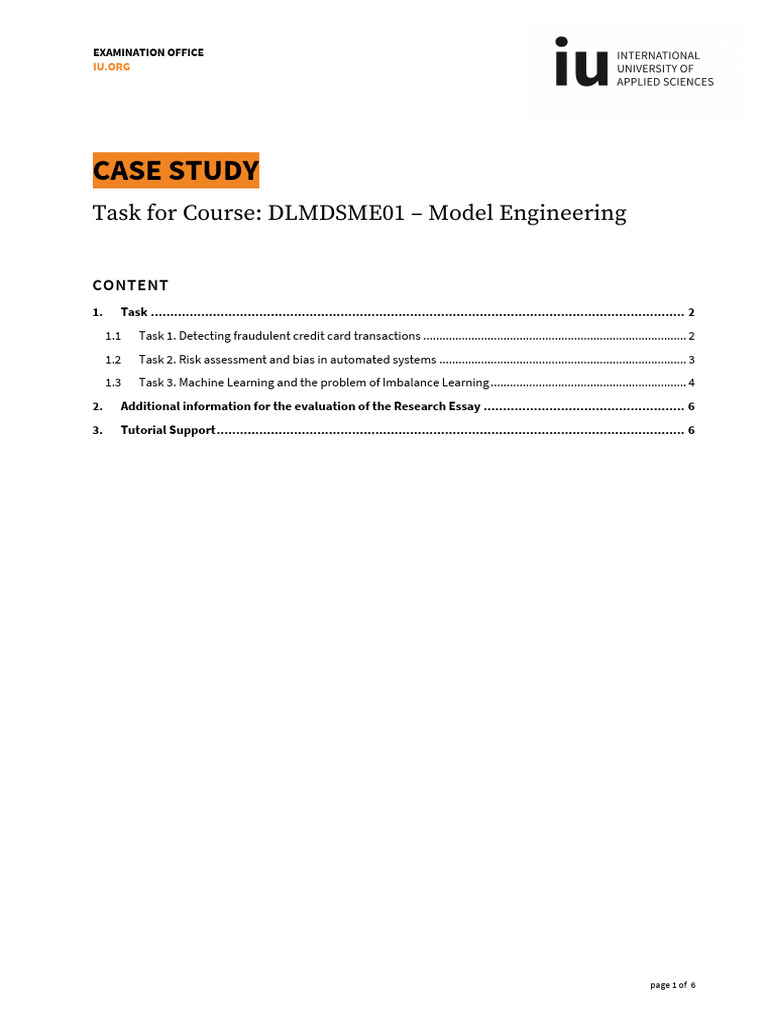 Task Case Study DLMDSME01 | PDF | Machine Learning | Cross Validation ...